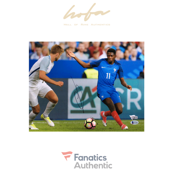 Ousmane Dembele France Autographed 11 x 14 Side Kick Photograph - BAS ...