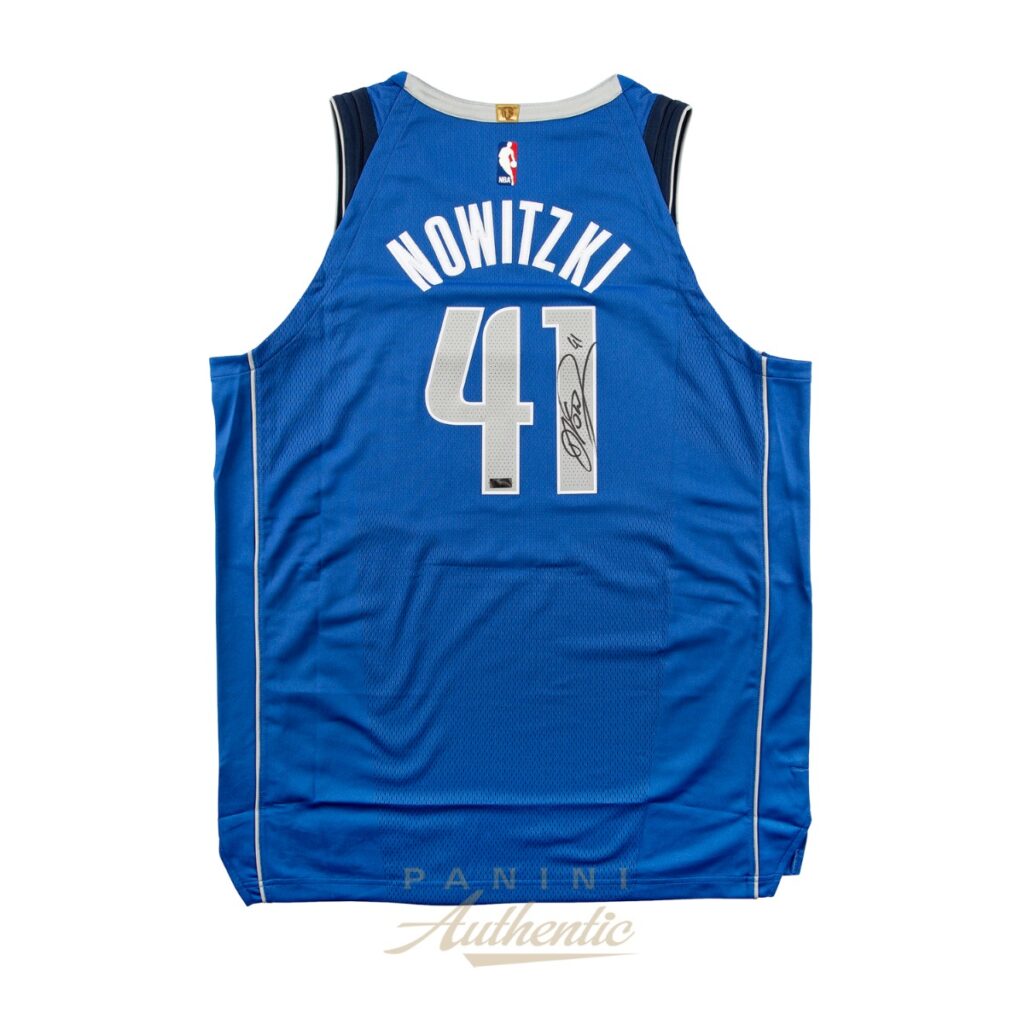 DIRK NOWITZKI AUTOGRAPHED NIKE DALLAS MAVERICKS ROYAL BLUE AUTHENTIC ...
